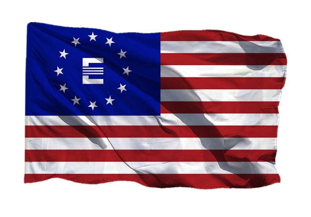 Флаг Анклава из Fallout Фоллаут на довоенном знамени США, 70х105 см на шёлке для ручного древка