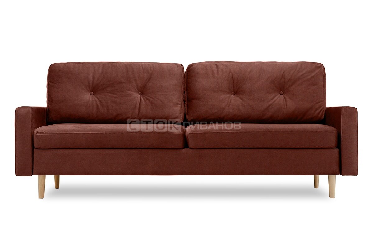 Диван Сток Диванов Норвегия Terra бордовый, механизм пантограф, на ножках