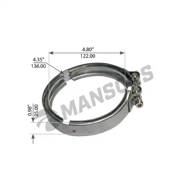 MANSONS 100.666 хомут трубы глушителя\scania 94 / 114 / 124 / 144