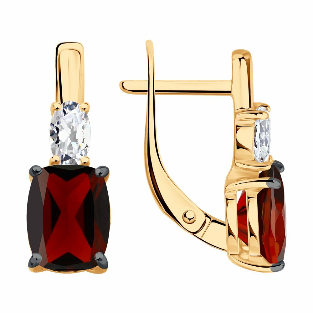 Серьги, серебро, 925 проба, золочение
