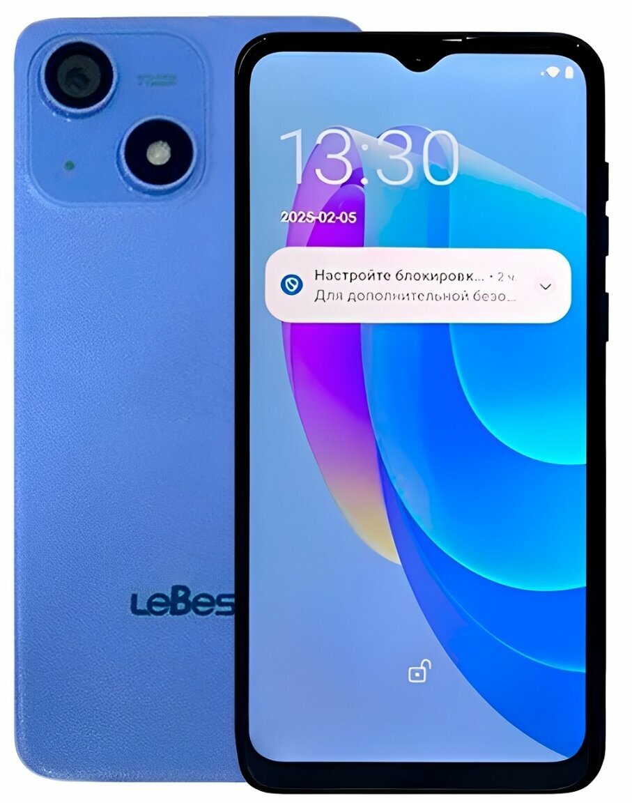 Смартфон Lebest L2 2025 (4+64) Blue, 4400 мАч, 64 ГБ, 90 Гц, Android 14,