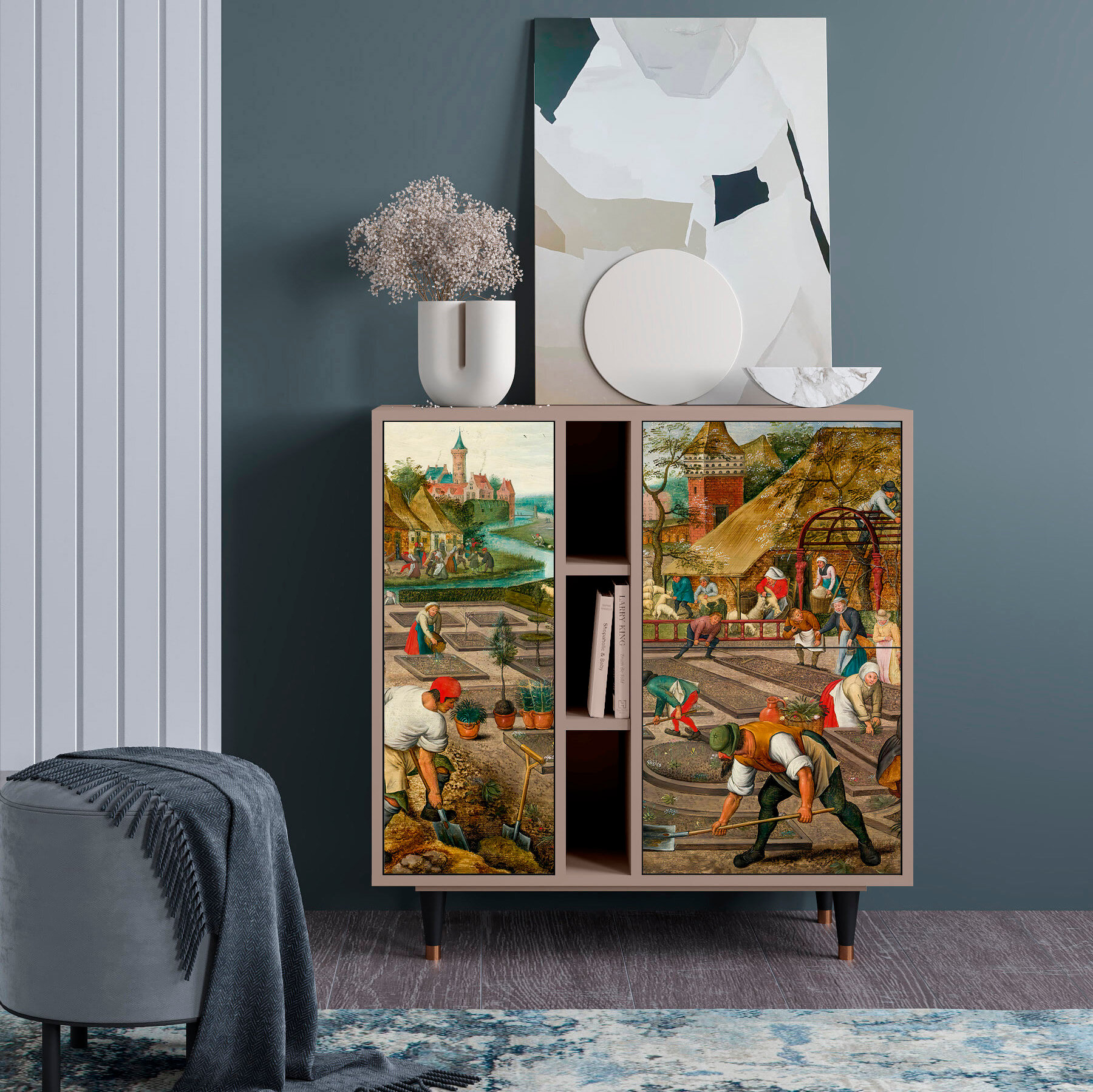 Комод - STORYZ - BS5 The Younger - Spring by Pieter Brueghel , Размер - 94 x 96 x 41 см, Цвет корпуса - , Бежевый