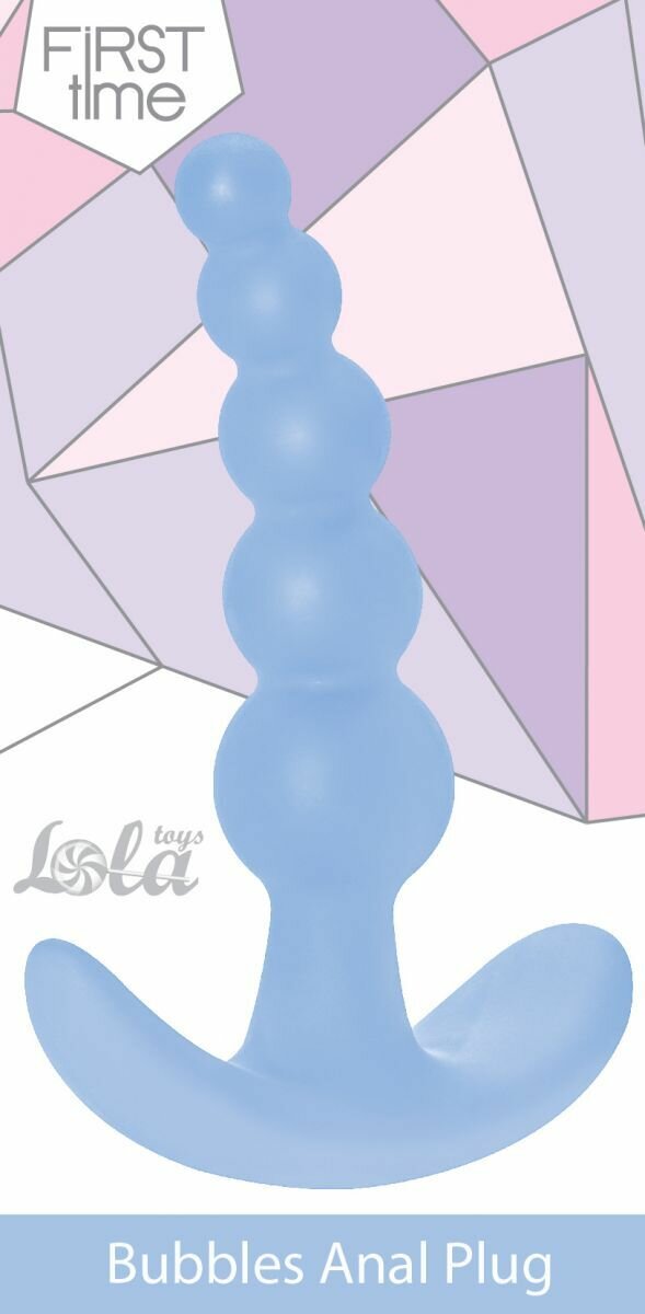 Анальная пробка Bubbles Anal Plug - 11,5 см, Lola Games, голубой, голубой