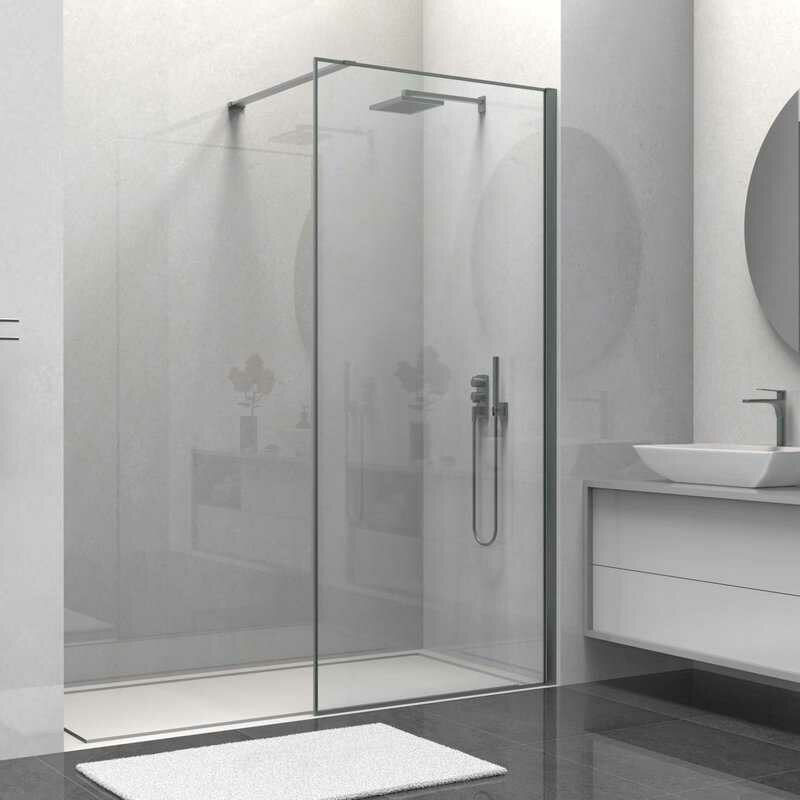 Душевая перегородка Walk-In VSW-1HS900CLGM, 900*2000, вороненая сталь, стекло прозрачное