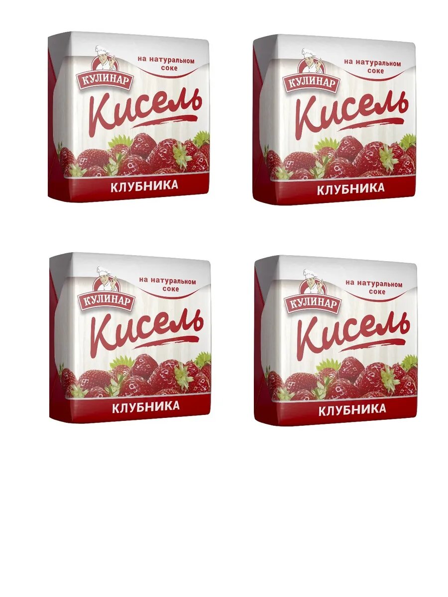 Кисель Кулинар клубника, 220 гр, 4 шт