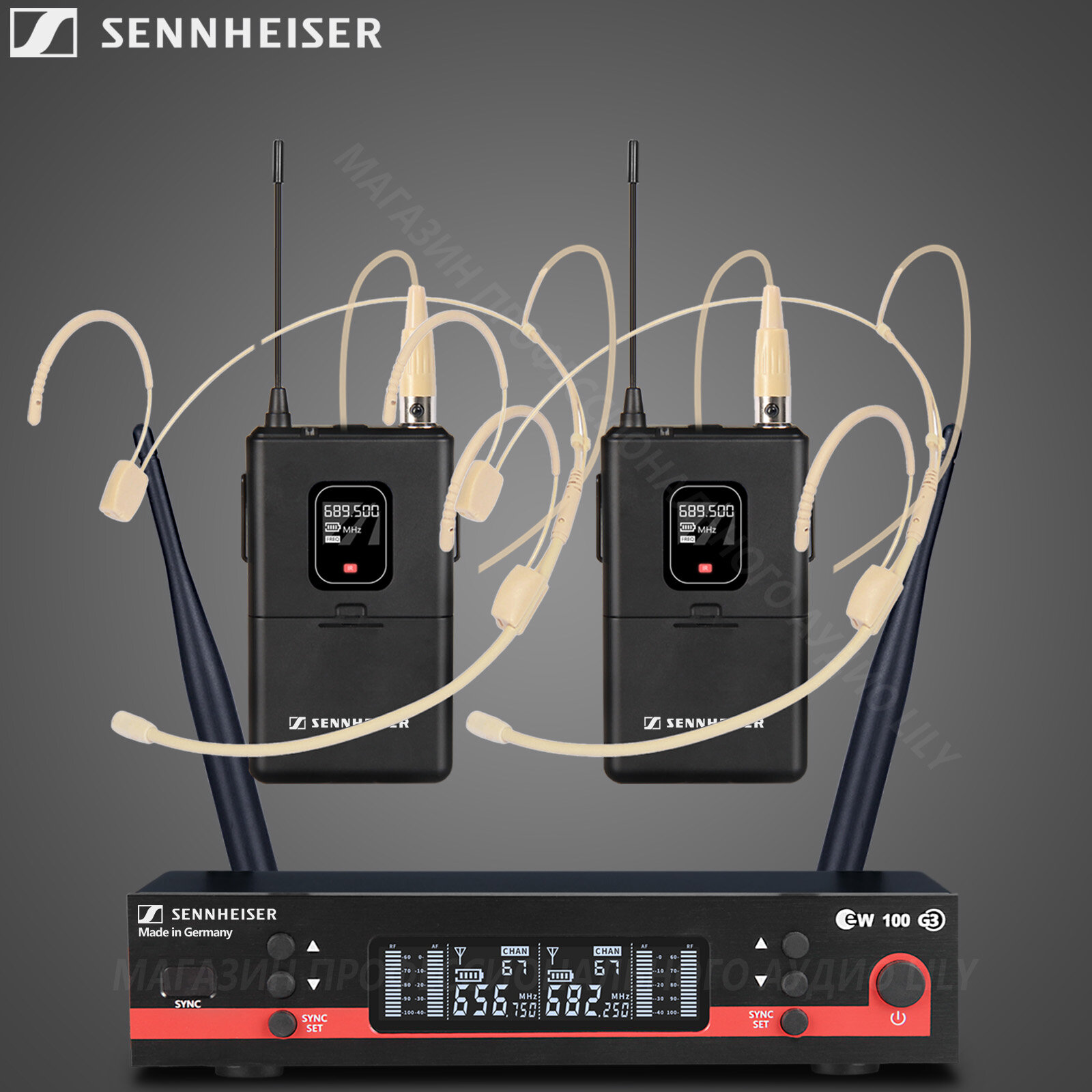 Sennheiser Микрофон для живого вокала ew100G3 Skin Mic, бежевый