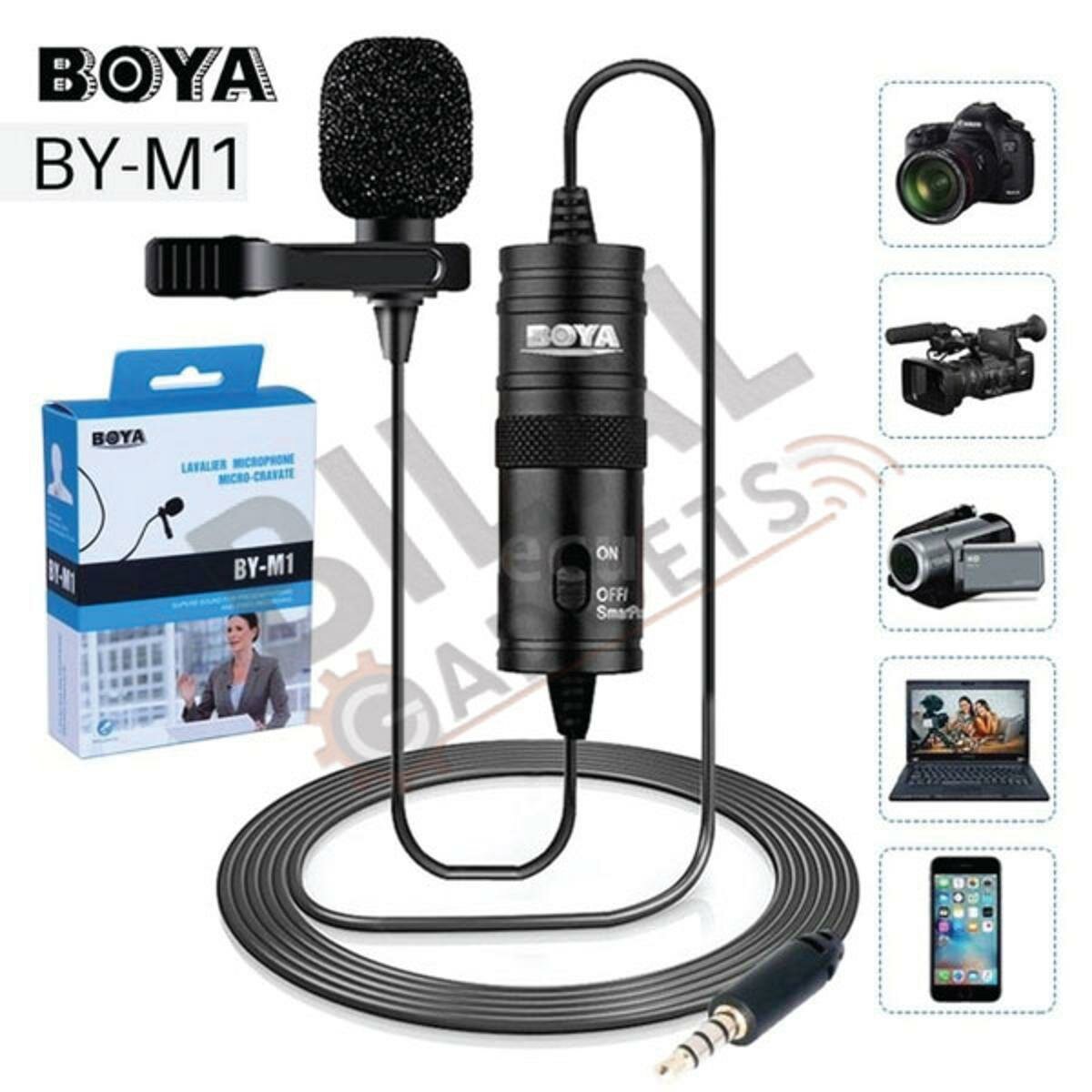 Петличный микрофон Boya для смартфонов, видеокамер, зеркальных фотоаппаратов, диктофонов, ПК и т. д.