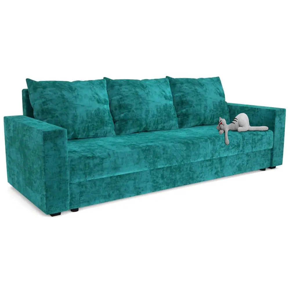 Диван кровать Торонто Турин DIVANO, еврокнижка, велюр, зеленый дизайн 2