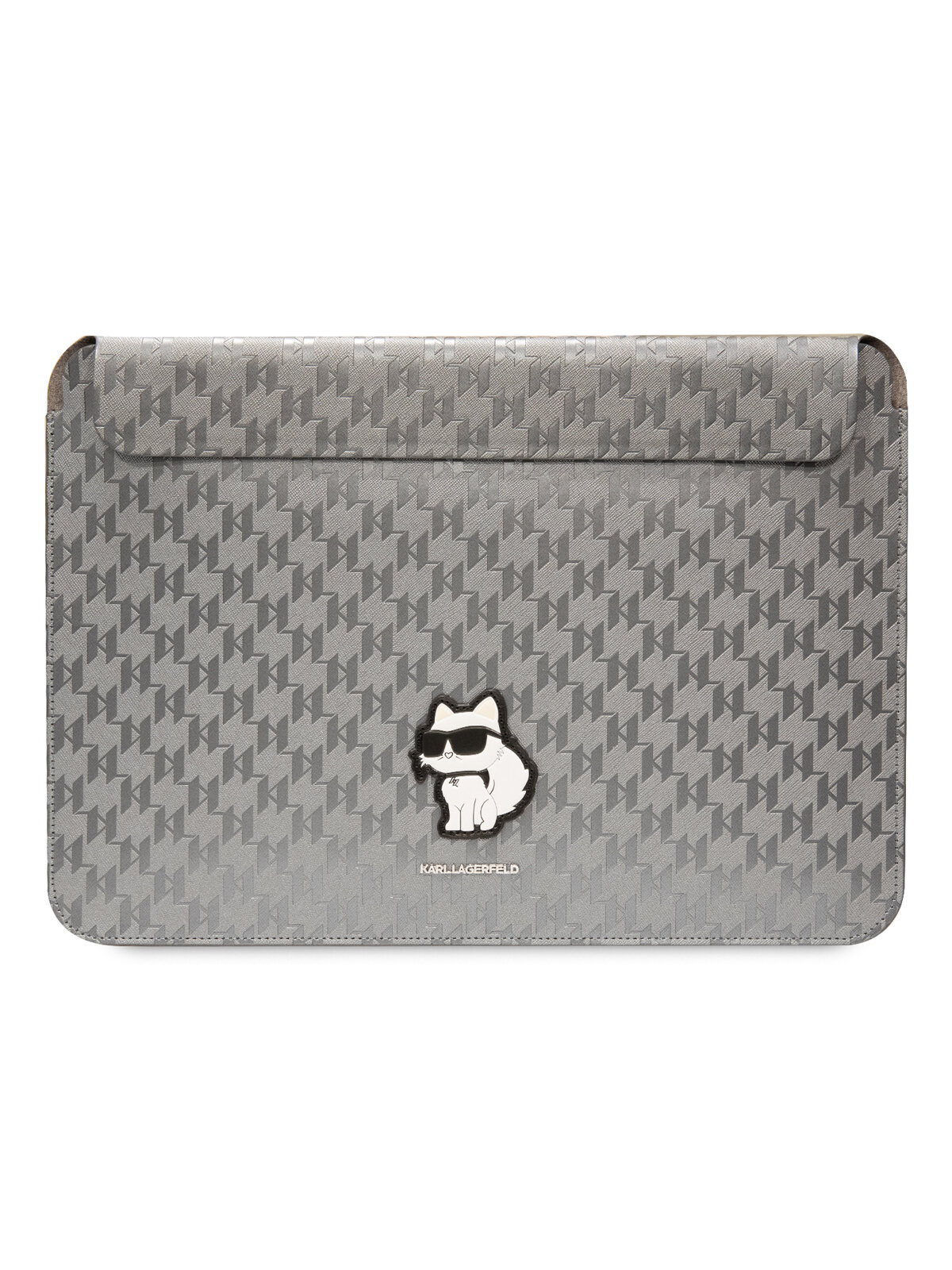 Lagerfeld для ноутбуков 16" чехол Saffiano Sleeve Monogram NFT Choupette Silver