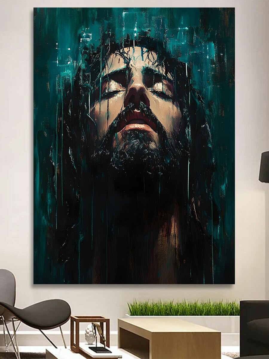 Иисус / христос , Современная картина, Картина в интерьер, 50х70 см.