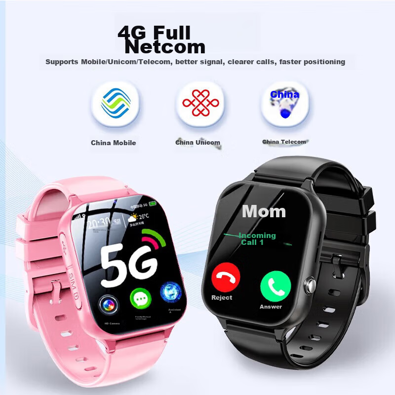 Детские умные часы Yimiqu с поддержкой 5G, SIM-картой, видеозвонками и точным GPS-позиционированием для школьников