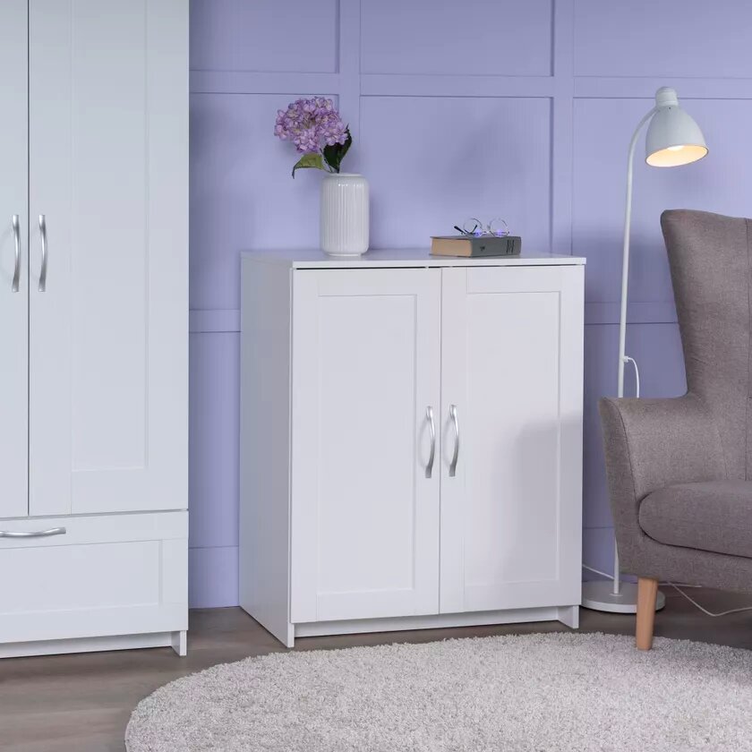 Тумба 2 двери "Сириус", белая, 78 см х 41 см х 95 см, ЛДСП