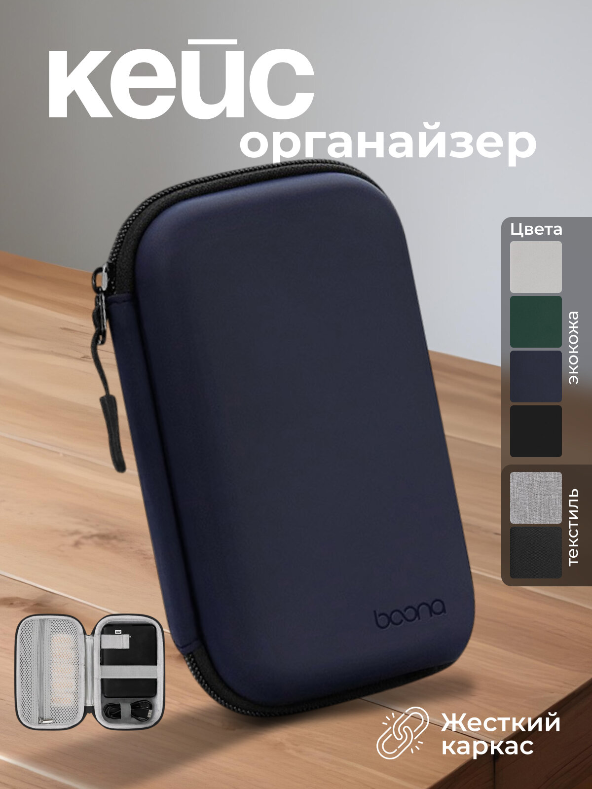 Органайзер для хранения /Органайзер для кабелей / Сумка для проводов BAONA 17.5x10.5x5