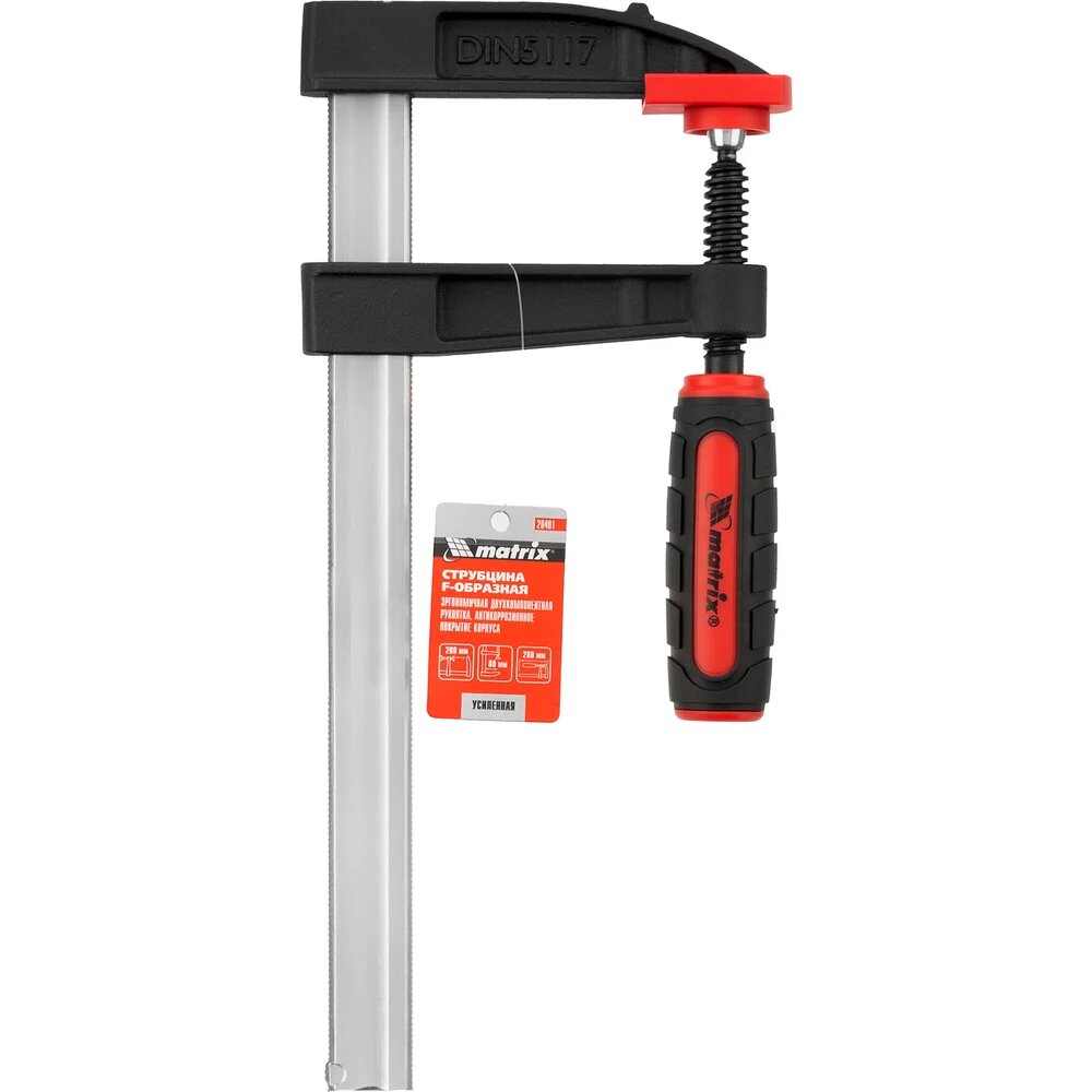 F-образная струбцина MATRIX 200x80x280 мм 20401, деревянная