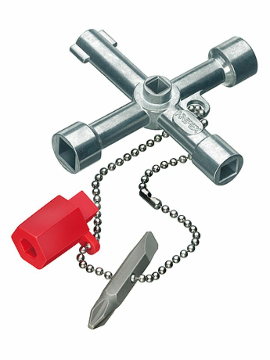 Ключ крестовой Knipex 4-лучевой для стандартных шкафов, 76 мм KN-001103