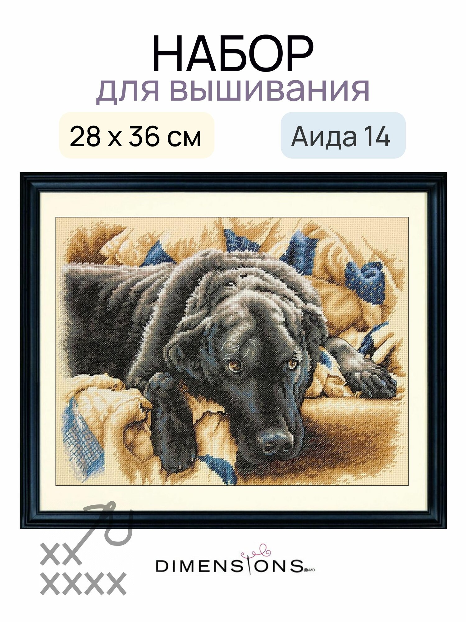 Набор для вышивания крестом "Запретный плод" 28 x 36 см "Dimensions"