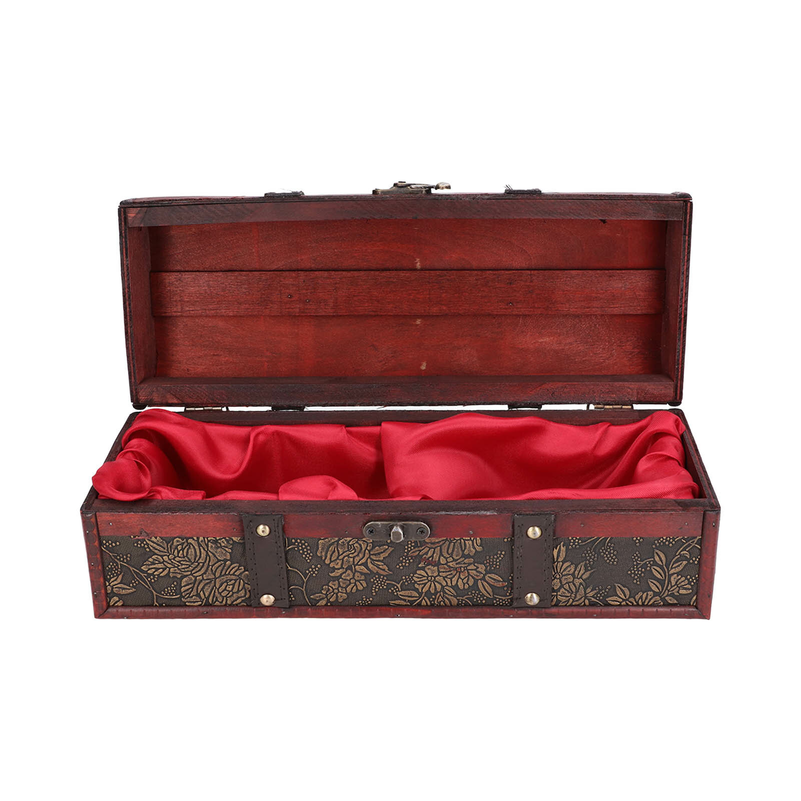 Деревянная винная коробка в европейском ретро-стиле с принтом для хранения бутылок алкоголя и подарочной упаковки.