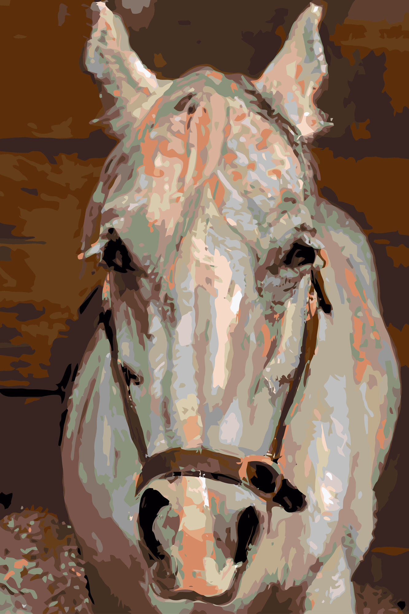 Картина по номерам U-444 "Художник Люсьен Фрейд. Репродукция картины - Серый мерин" 50x70 см