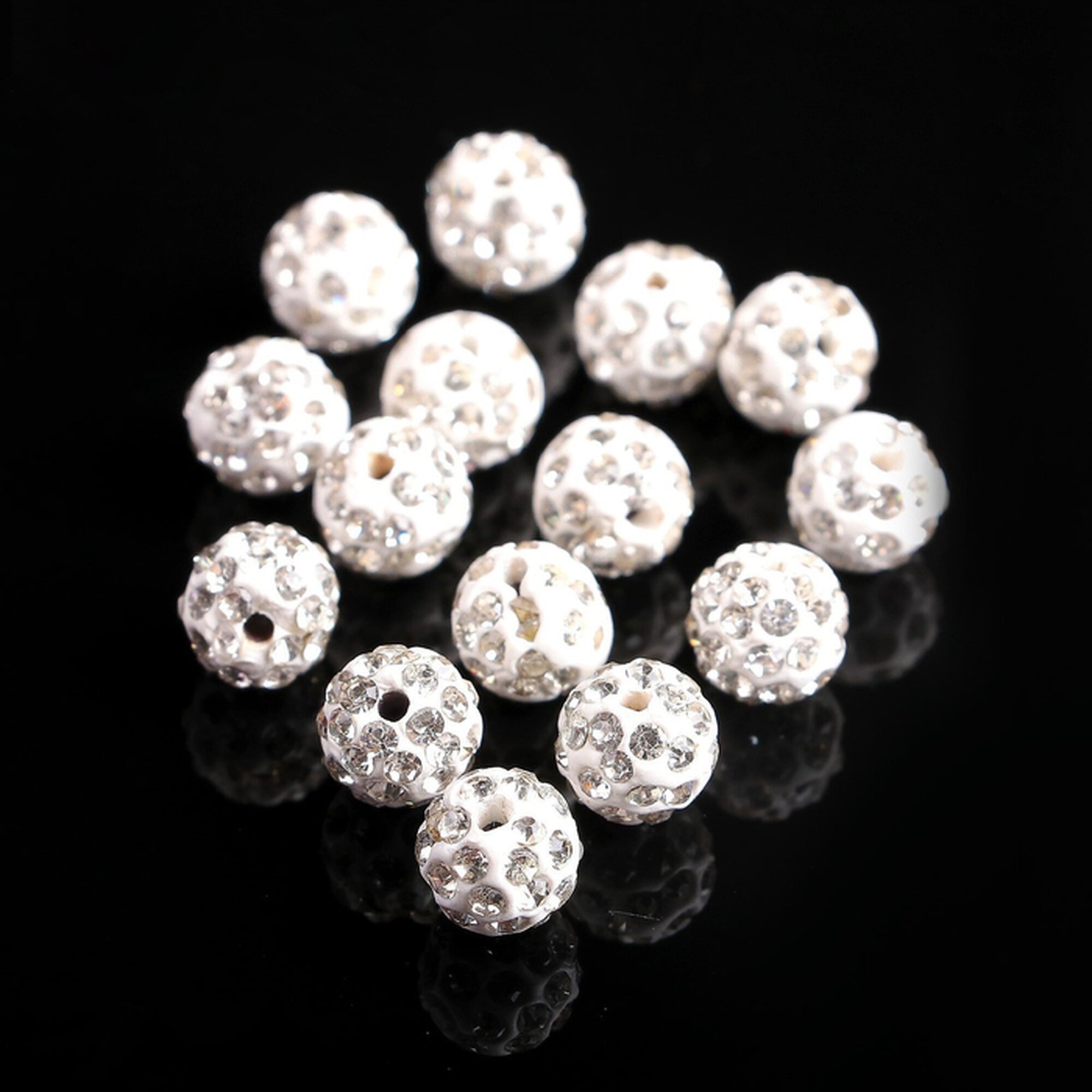 Бусины для творчества «Шамбала», 10 мм, набор 15 шт, цвет белый