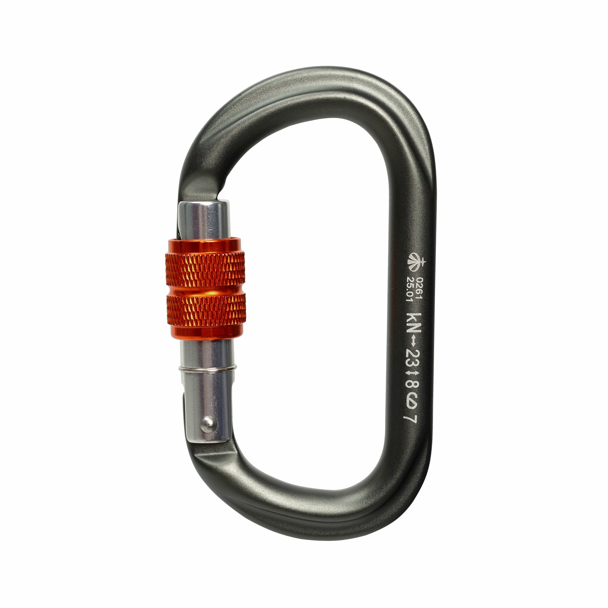 Карабин Вертикаль Gray овал алюминиевый с резьбовой муфтой (Keylock) (ver 0261)