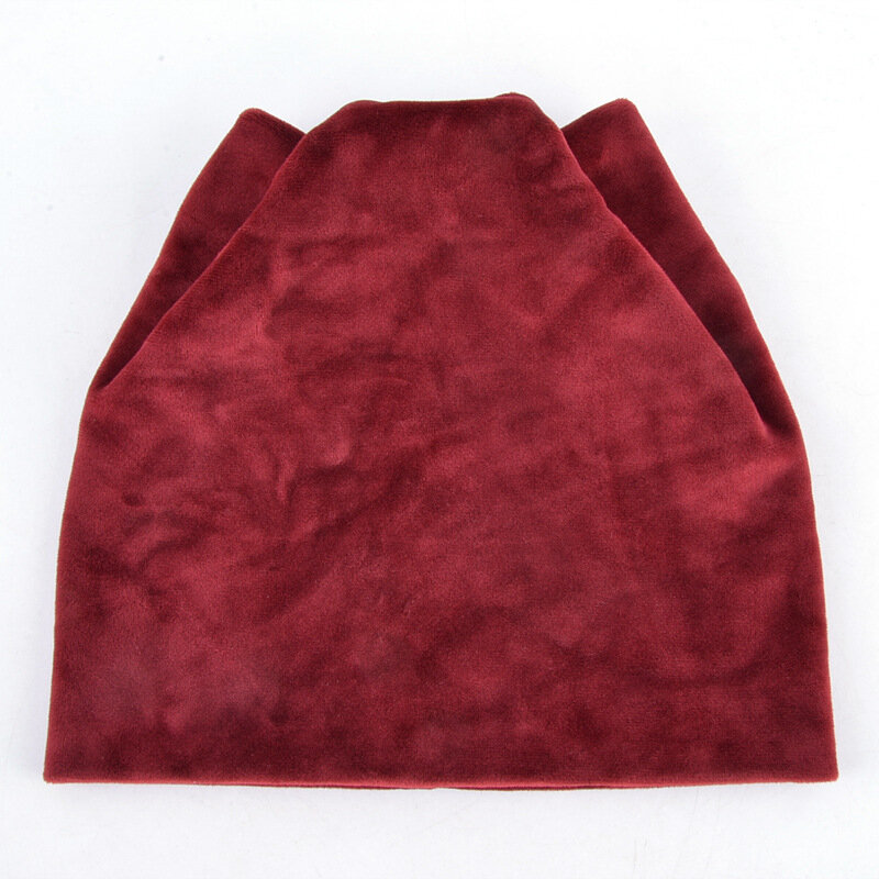 Милая бархатная шапка с кошачьими ушками для женщин, осенне-зимняя защитная шапка-пуловер, вязаная шапка