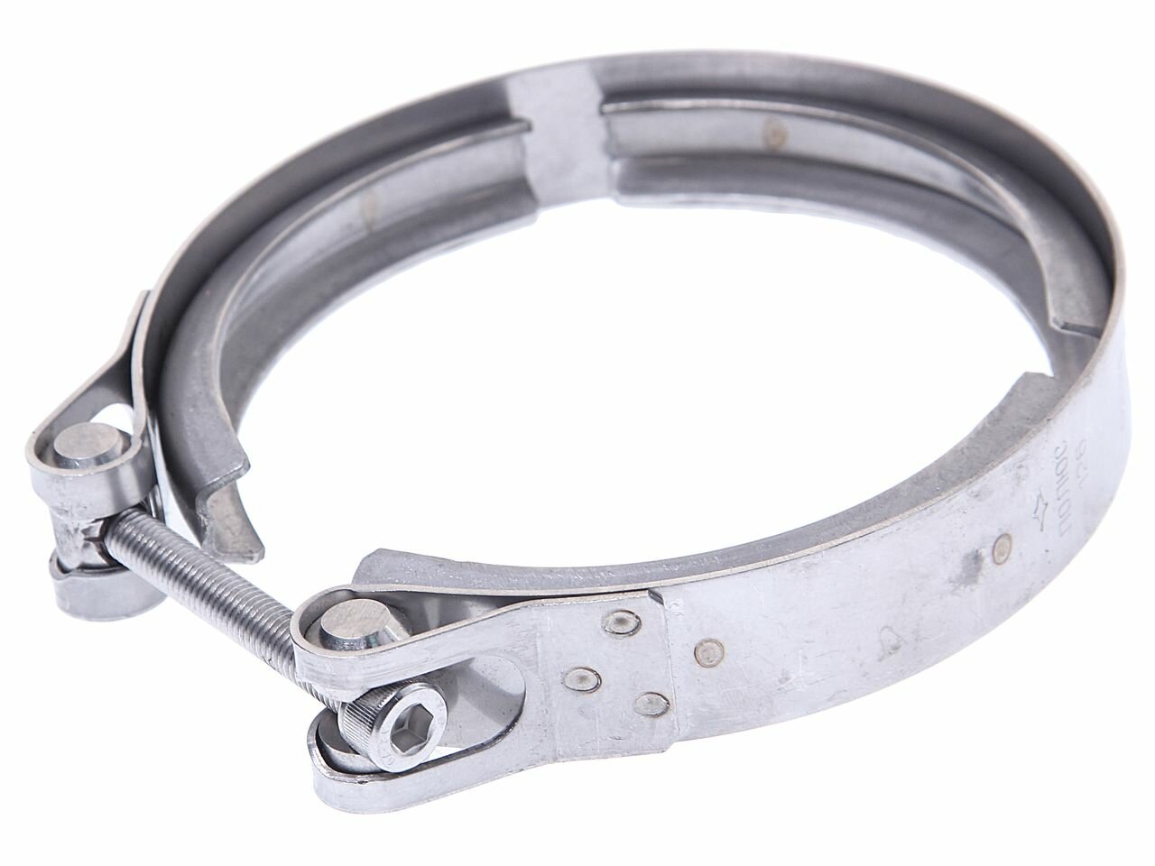 Хомут КАМАЗ-ЕВРО-4 турбокомпрессора V-образный d 126мм h 1.5мм (нержавеющая сталь) полюс