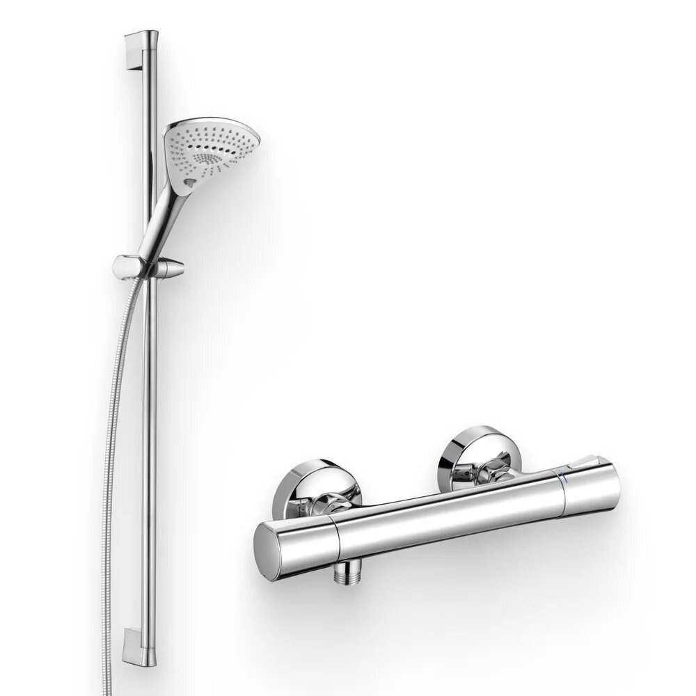 Душевой комплект Термостат Kludi Zenta 351000538, для душа, хром / Гарнитур Fizz 3S 6774005-00
