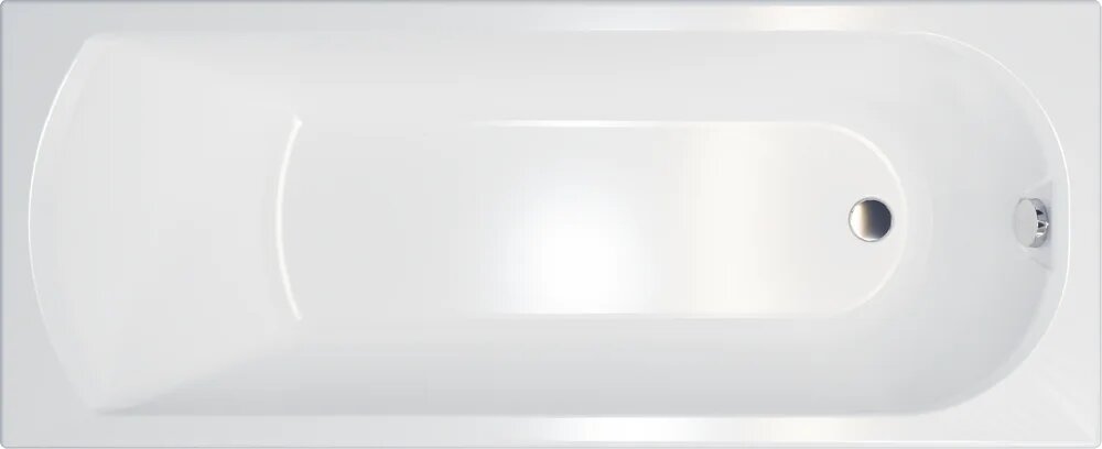 Акриловая ванна DIWO Углич без опоры 170x70, пристенная, белая, глянцевая, прямоугольная