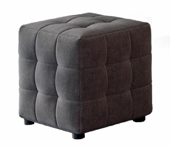 Банкетка Кубо Владимирская мебельная фабрика, велюр, графит, 40х40 см