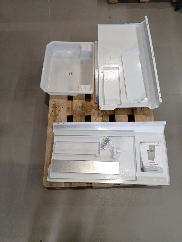 Умывальник чистюля бак полимерное покр. без ЭВН+мойка пластм. белый (1453709)