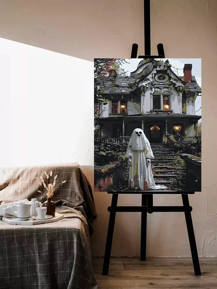 Картина по номерам Привидение Хэллоуин Дом Праздник