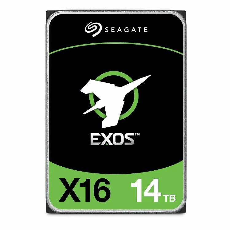3.5" 14 ТБ Жесткий диск Seagate Exos X16 (ST14000NM000G) - SATA3 6.0 Гбит/с, 7200 об/мин, кэш памяти - 256 МБ