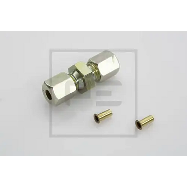 PETERS 076.000-50A (07600050A_PE8) соединитель резьб. прямой d6x1-d6x1 (м) под ключ с 2 втулками опорн. \