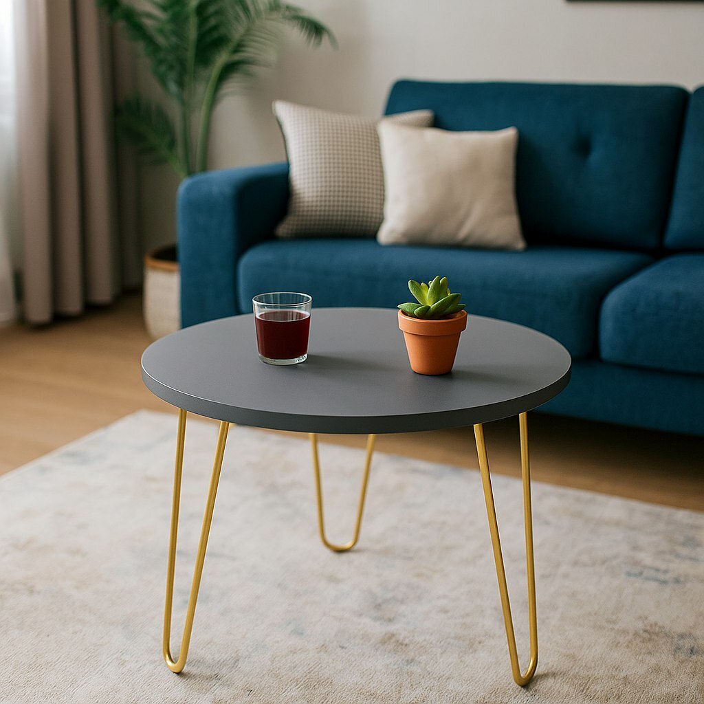 Стол журнальный круглый Белла, чайный столик, прикроватный,50х50х47 см, пленка ПВХ