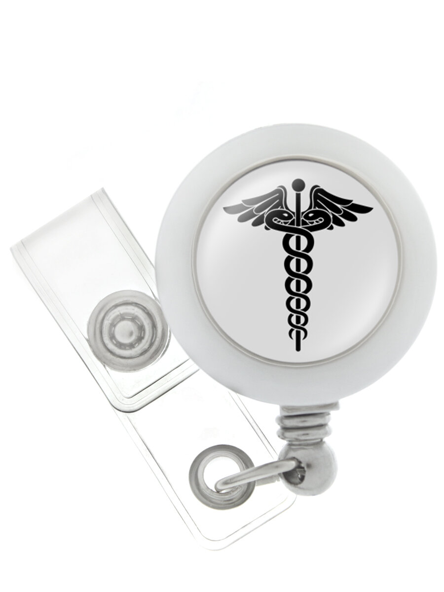 Держатель TINA BOLOTINA , для бейджа, с ретрактором, серебристый, врач