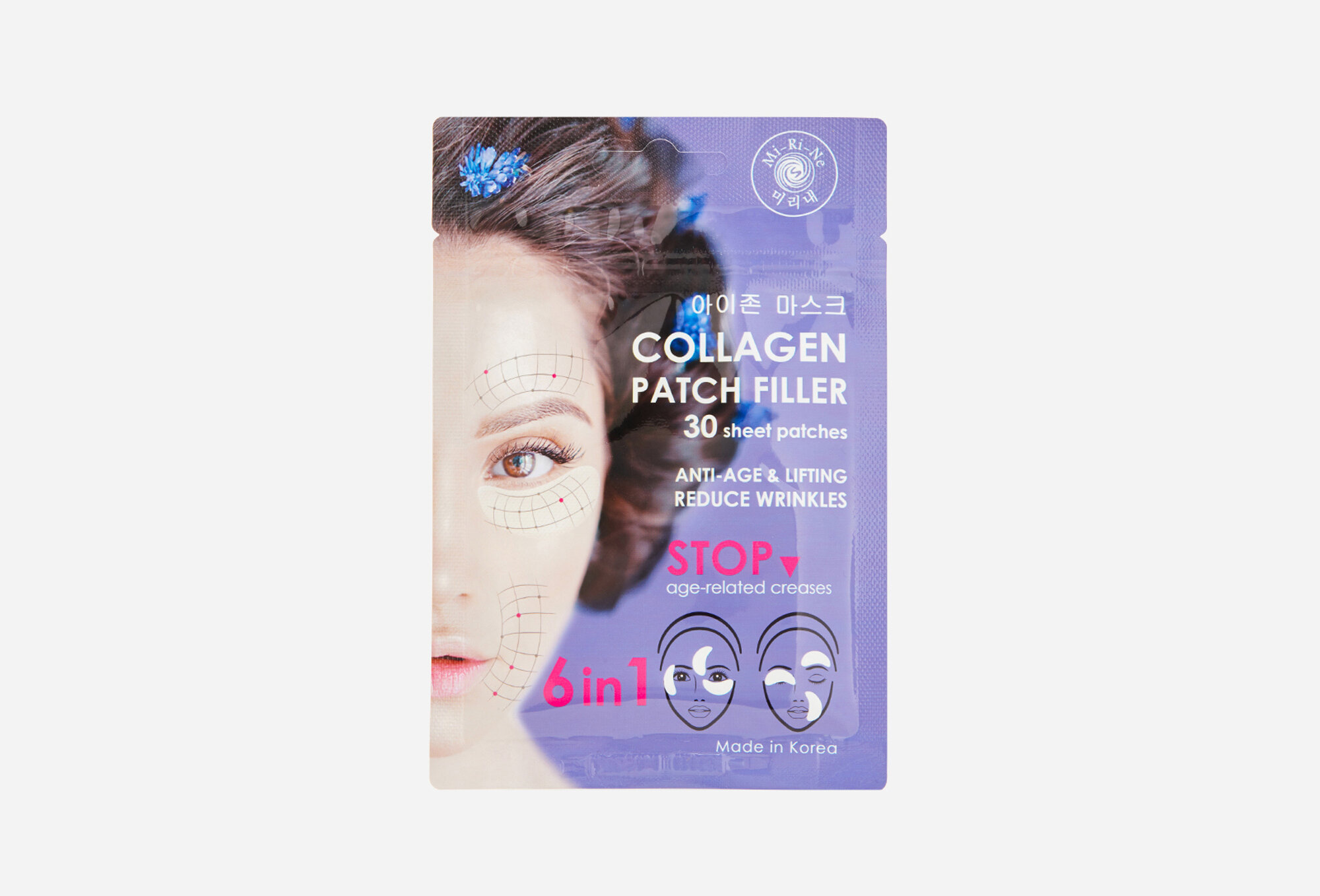 Коллагеновые тканевые патчи-филлеры 6 в 1 для кожи вокруг глаз MI-RI-NE Collagen Patch Filler
