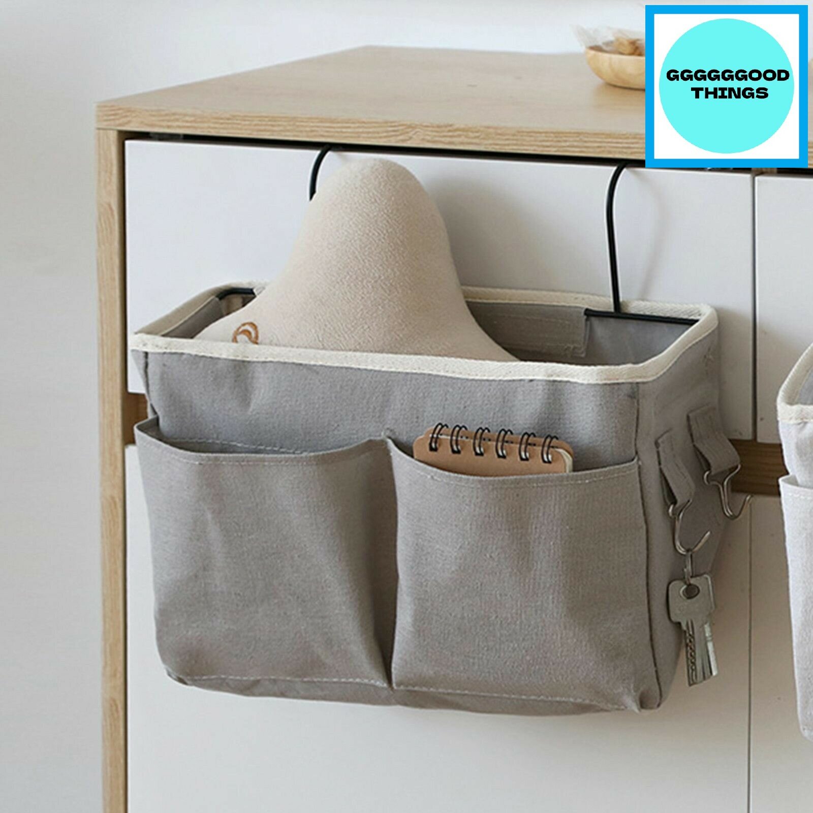 Прикроватная подвесная корзина для хранения мелочей 30х18.5х11 см, компактный органайзер для книг, телефона, косметики и других вещей, универсальный дизайн для дома, общежитий и путешествий