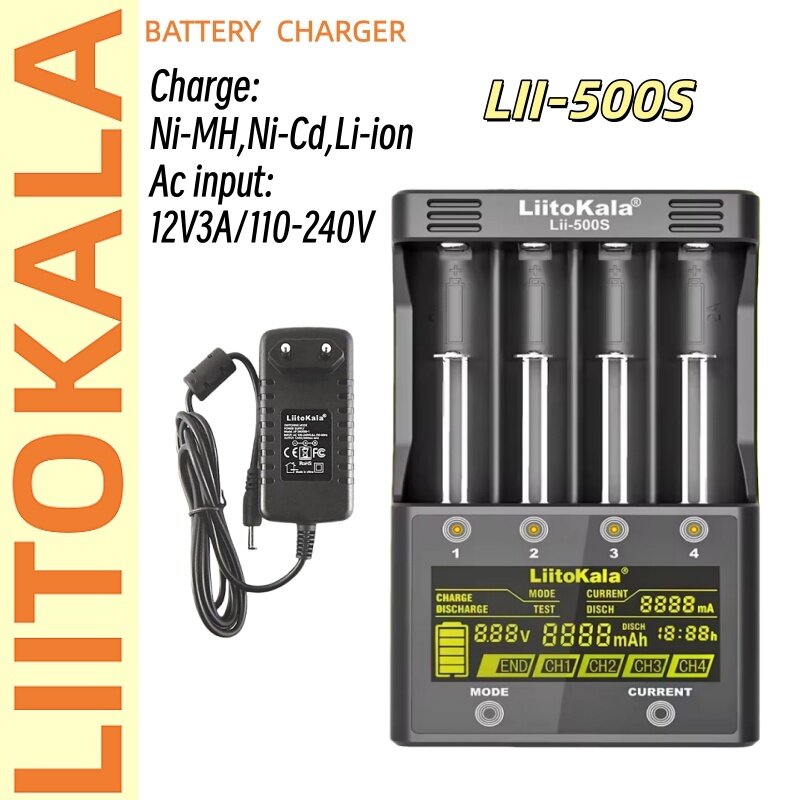 Зарядное устройство LiitoKala Li-500S, для аккумуляторов разных типов, 4 места