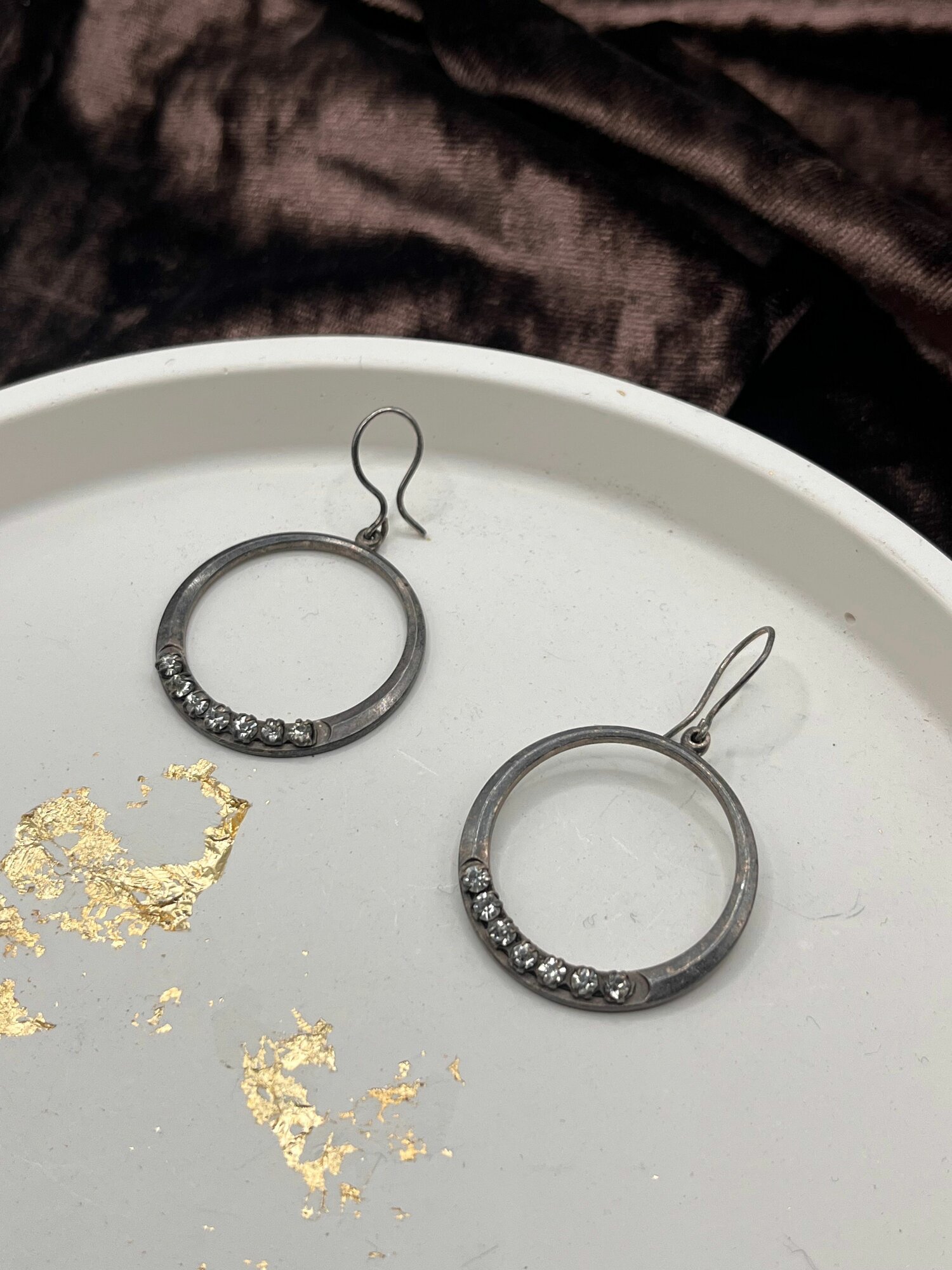 Винтажные мельхиоровые серьги