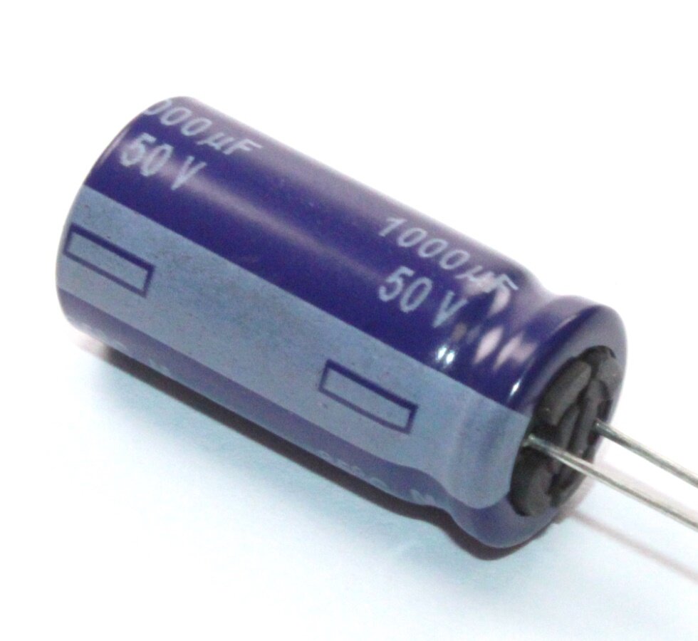 ECAP 1000 мкФ / 50В (12.5х25) 85°C (2000ч.), Конденсатор электролитический, PAN, low imp.