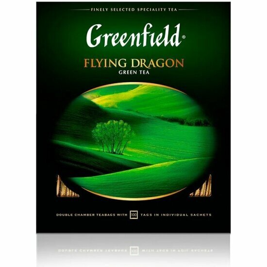 Чай Greenfield Flying Dragon зеленый, 100 пакетиков