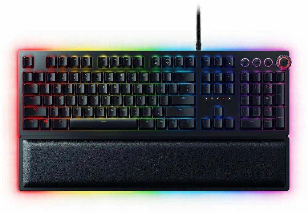Игровая клавиатура проводная Huntsman Elite Clicky Optical Switch, (Clicky Optical Purple), черный, белый