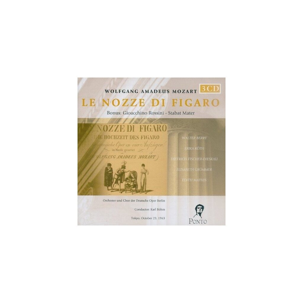 Диск MOZART Le Nozze di Figaro. (sung in Italian) Walter Berry, Erika Koth, Dietrich Fischer-Dieskau etc. Kolner Rundfunk Sinfonieorchester & Chor / Karl B hm (3 CD)