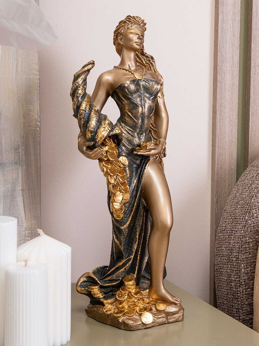 Статуэтка Bogacho Фортуна из литьевого мрамора для украшения интерьера гостиной, спальни, кухни