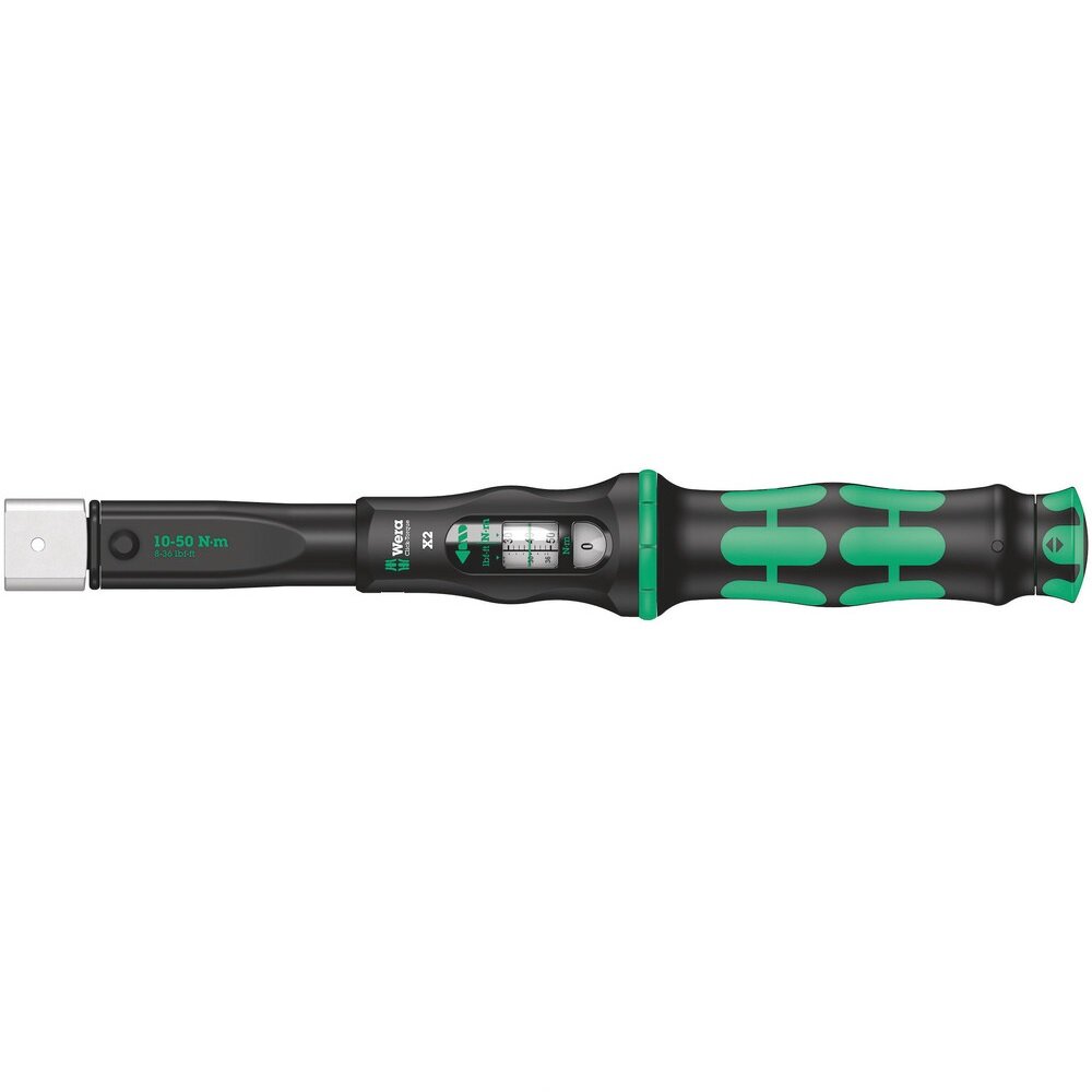 Ключ динамометрический WERA Click-Torque X 2 регулируемый для насадок 9x12 мм, 10-50 Нм, 338 мм, левая/правая резьба