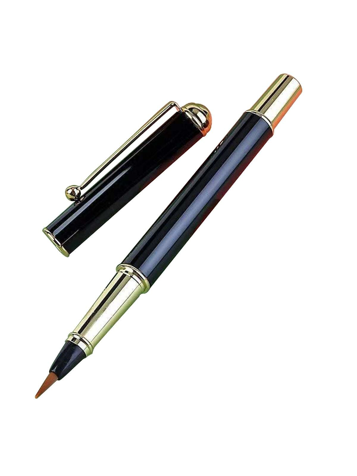 Многоразовая китайская кисть, металлический зажим для пера, съемный поглотитель чернил с поршнем