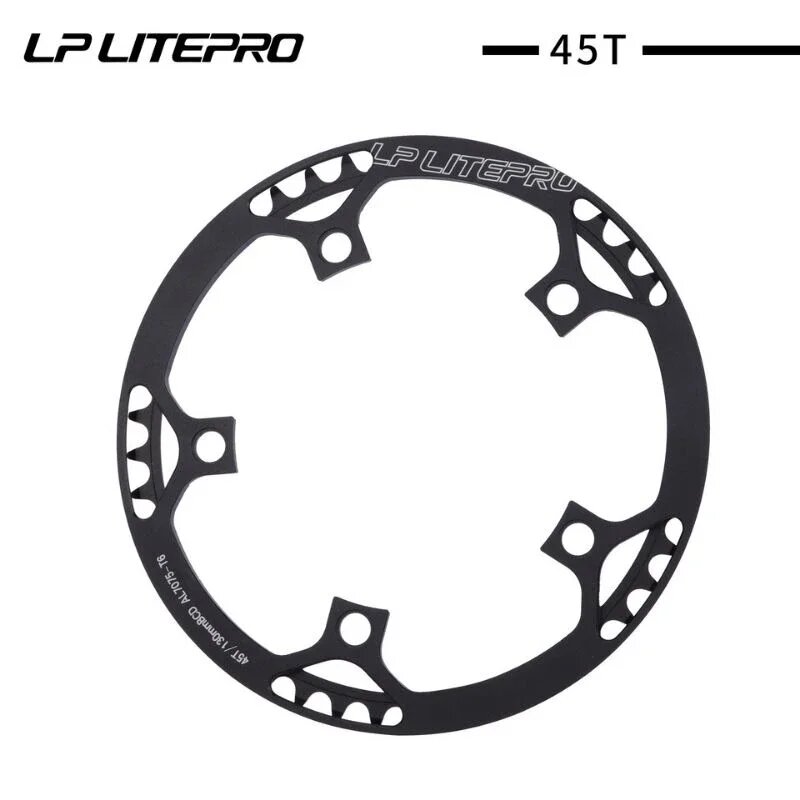 Litepro AL7075 Цепное кольцо для BMX 130BCD Черный, 56T, Black