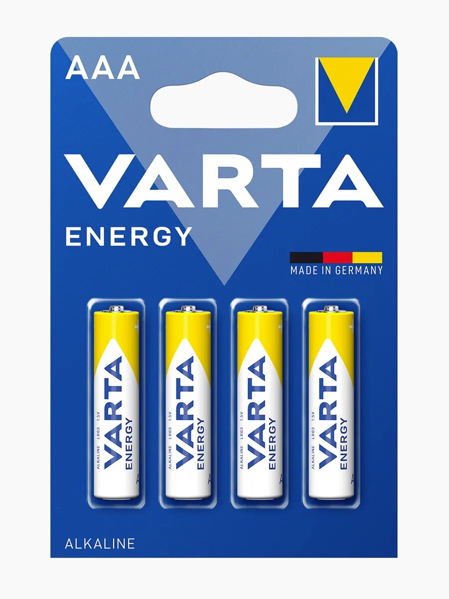 Батарейки алкалиновые Varta Energy AAA 1.5V (LR03) мизинчиковые, 4 шт