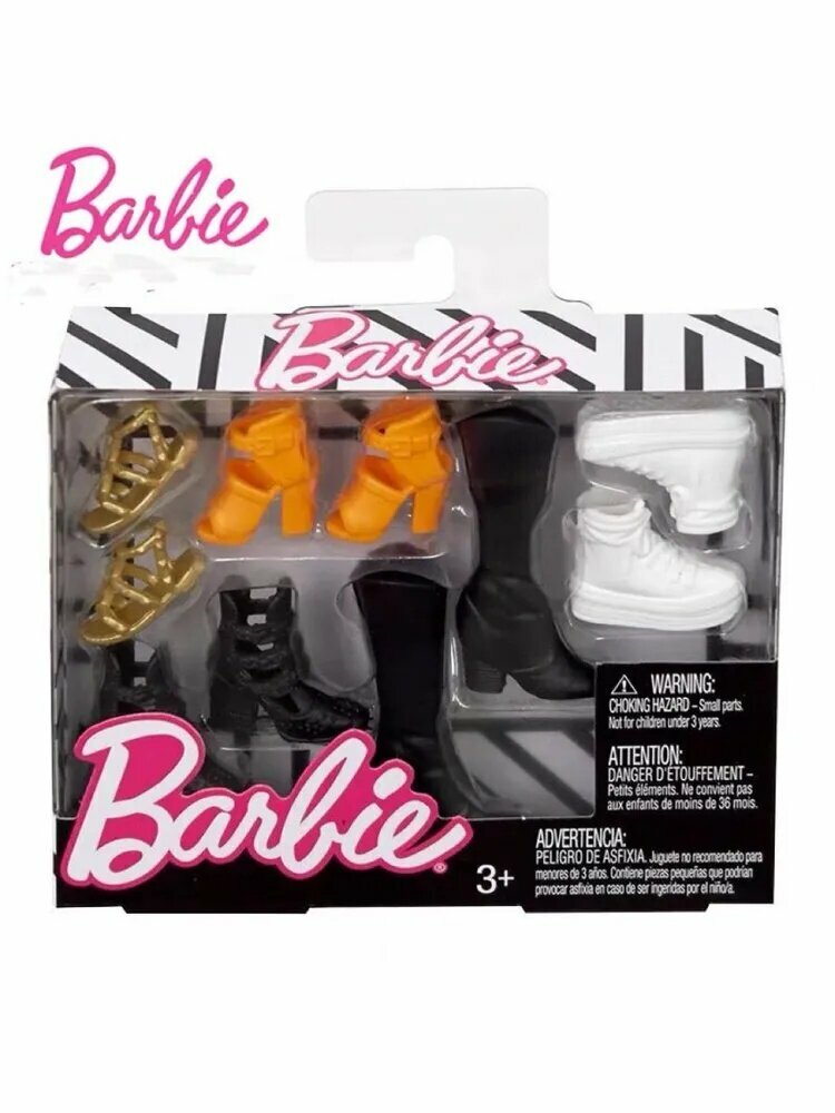 Обувь для Барби набор, модная миниатюрная обувь для кукол, туфли на каблуке, босоножки, аксессуары для кукольного гардероба (5пар)