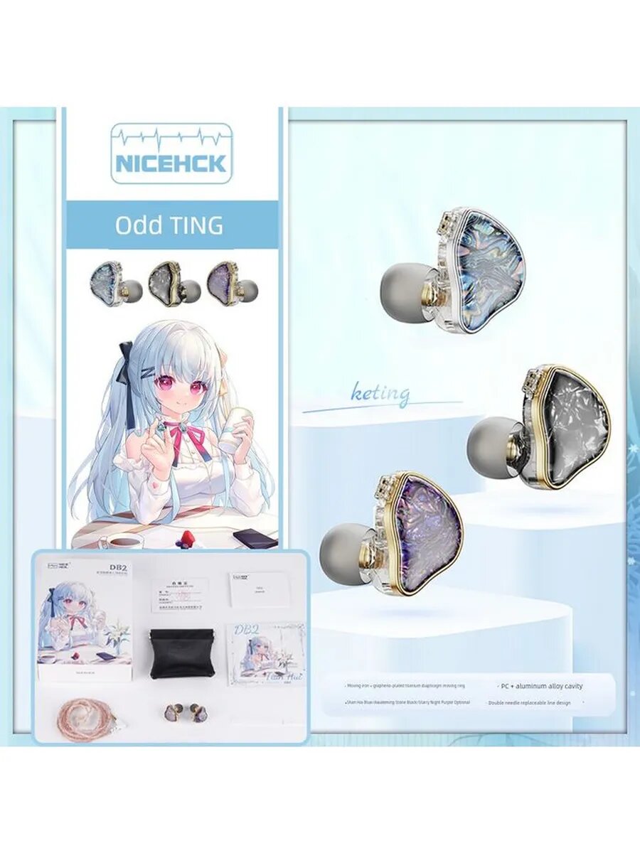 Наушники NiceHCK Yuandao DB2 Черные без микрофона